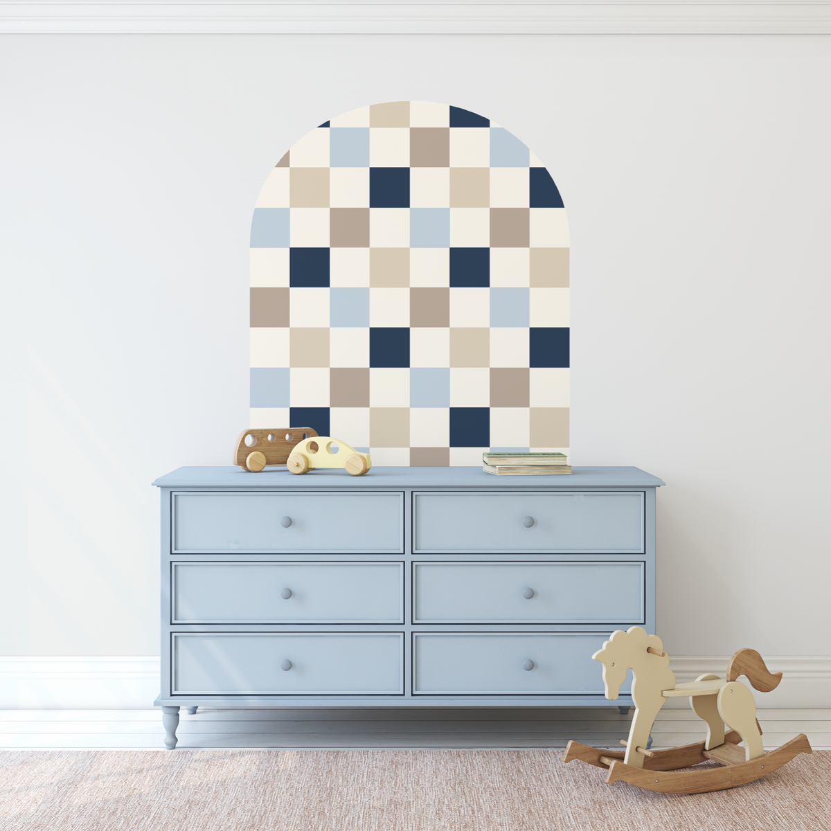 Blue Checkers Arch Decal – Tiny Walls