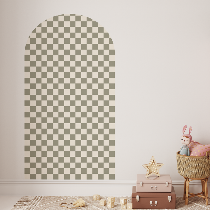 Small Checkers Green Arch Decal – Tiny Walls